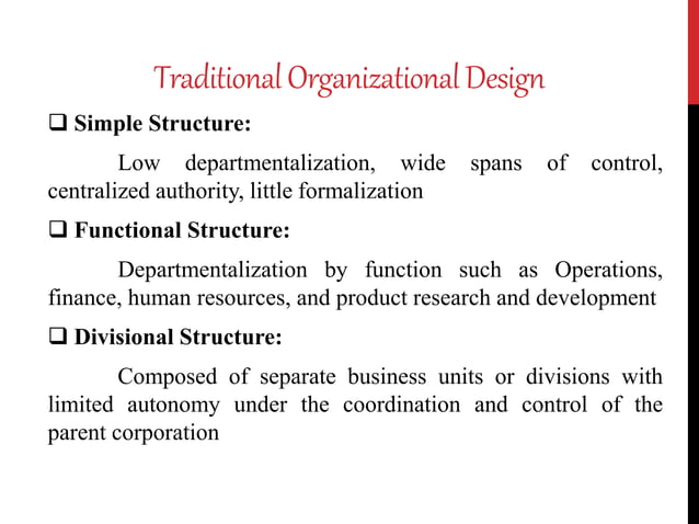 Organizational Context: Design and Culture Chap#3 of Organizational ...