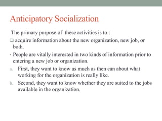 Anticipatory Socialization