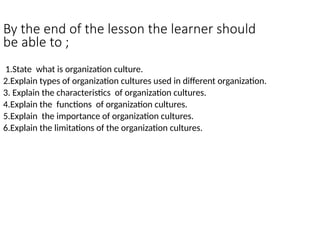 ORGANIZATIONAL CULTURE.pptx administration | PPTX