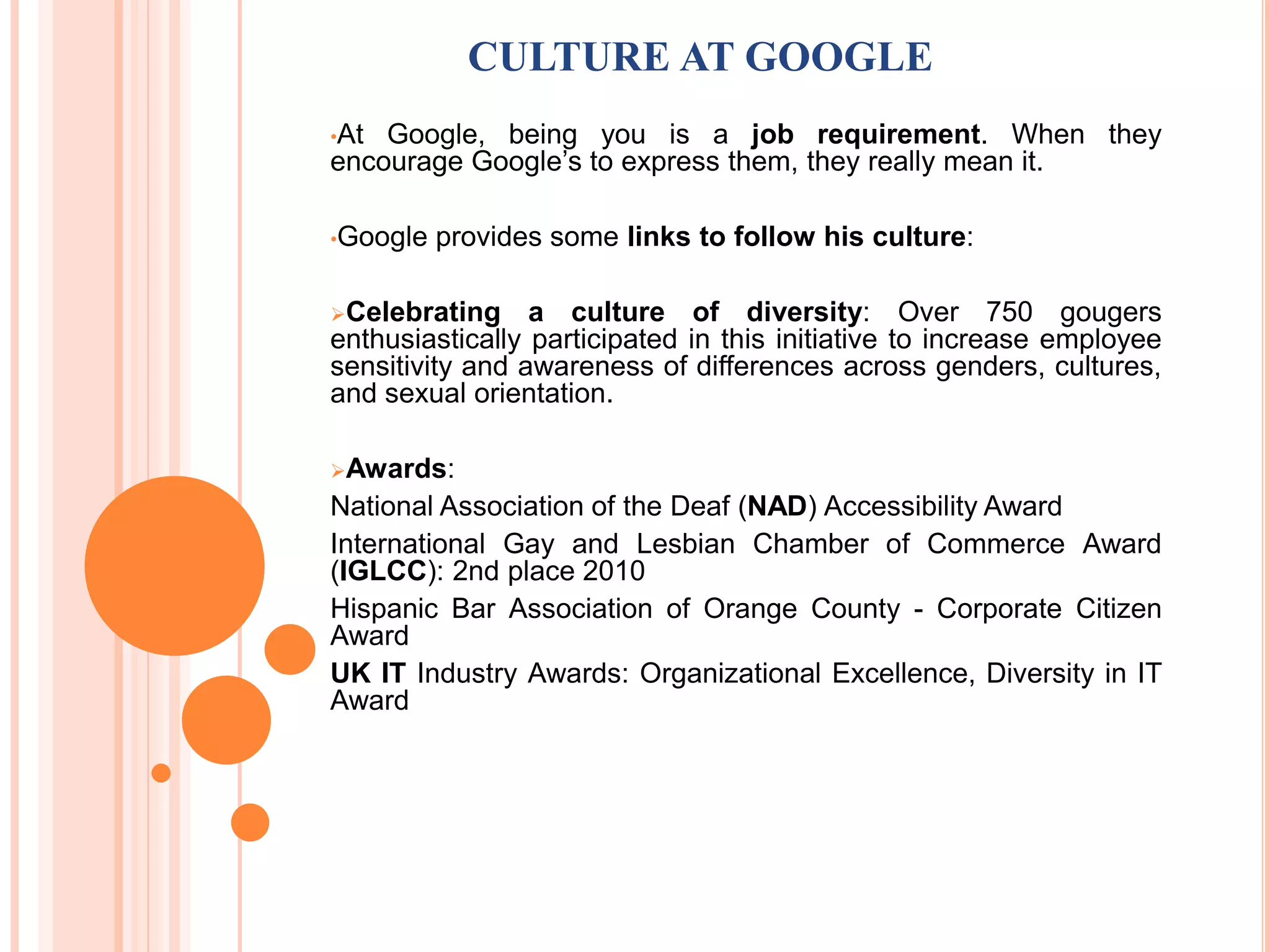 Organizational culture at google | PPTX