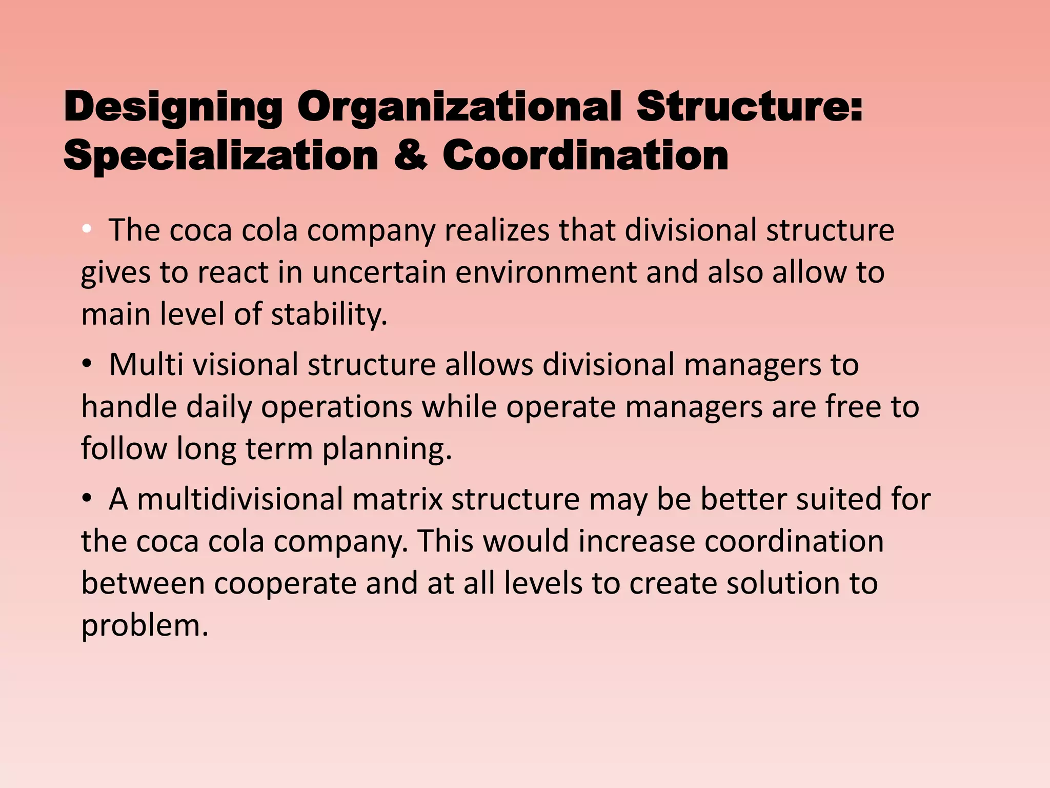 Organizational culture of coca cola | PPTX