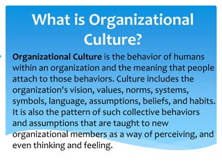 Organizational Culture presentation by jenrap14 | PPTX
