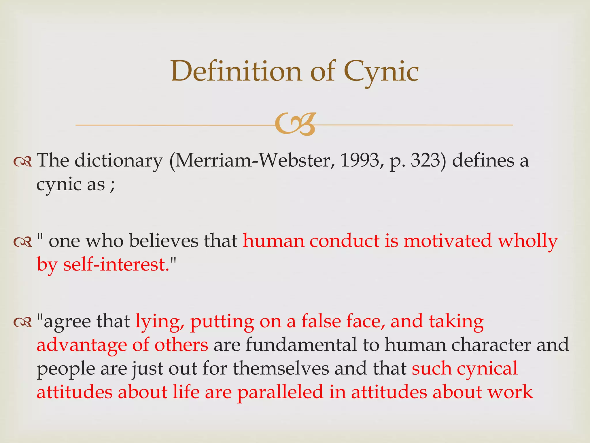 Organizational cynicism | PPTX