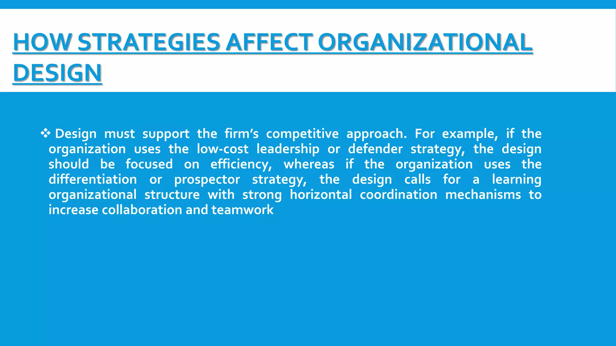 The Role Of Strategic Direction In Organizational design | PPT