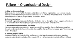 Success and Failures in Organization design | PPT