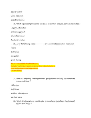 Organizational Design & Structural Process (VV2) | PDF