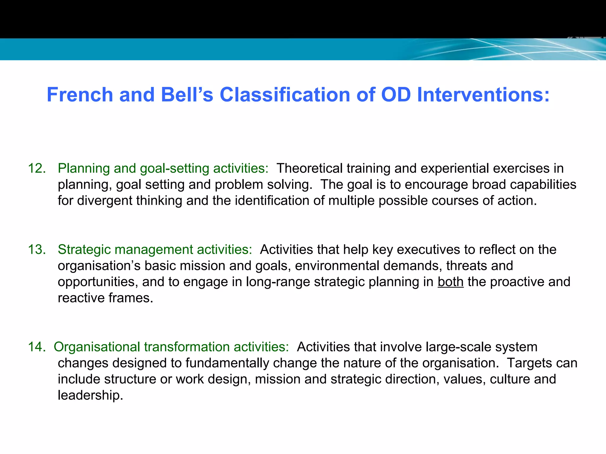 Organization Development - Intervention Processes | PPT