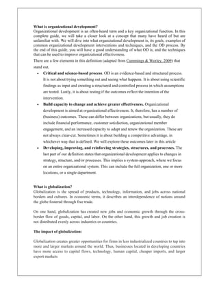 Organizational development and the impact of globalization | PDF