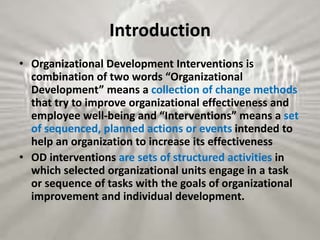 Organizational development and intervention | PPTX