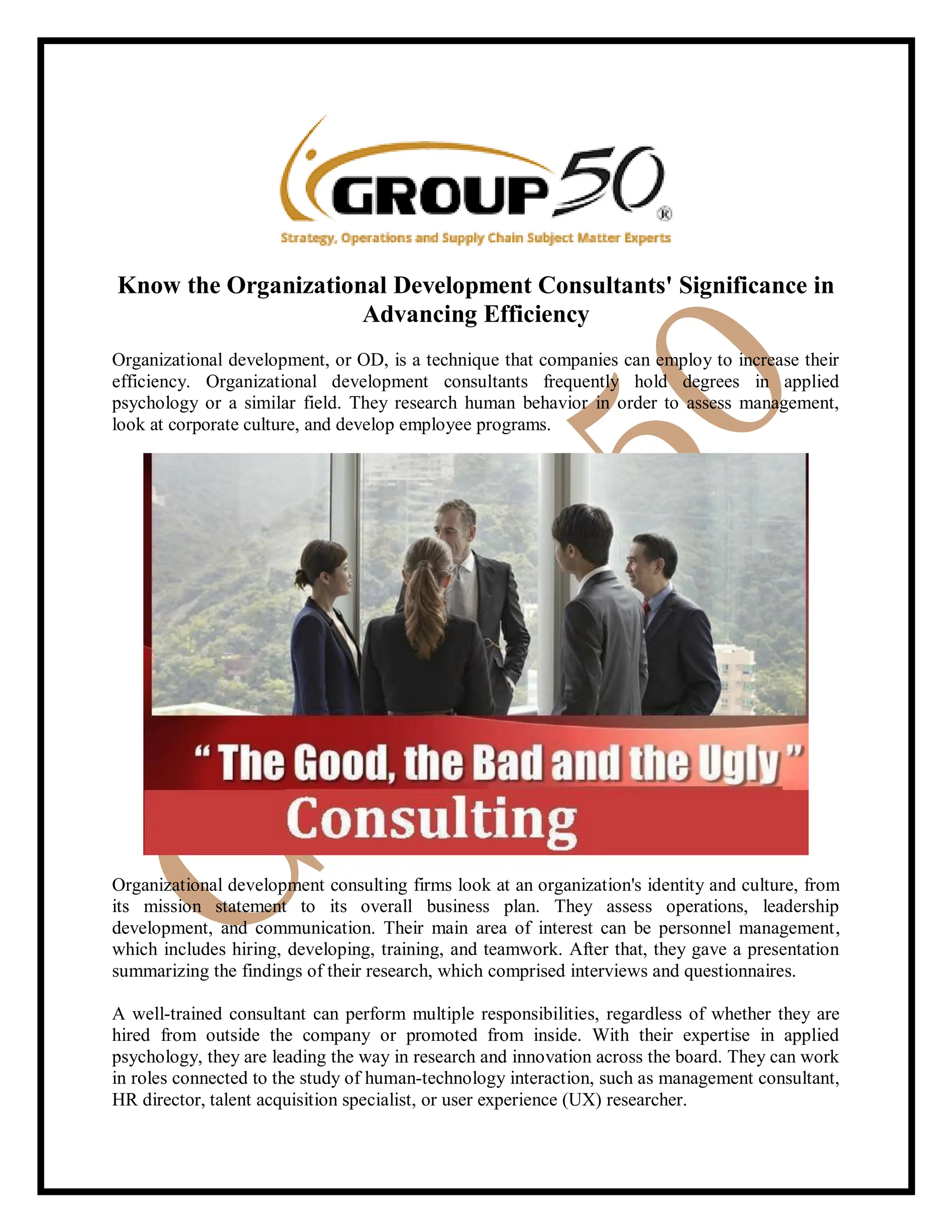 Organizational Development Consulting Firms | PDF