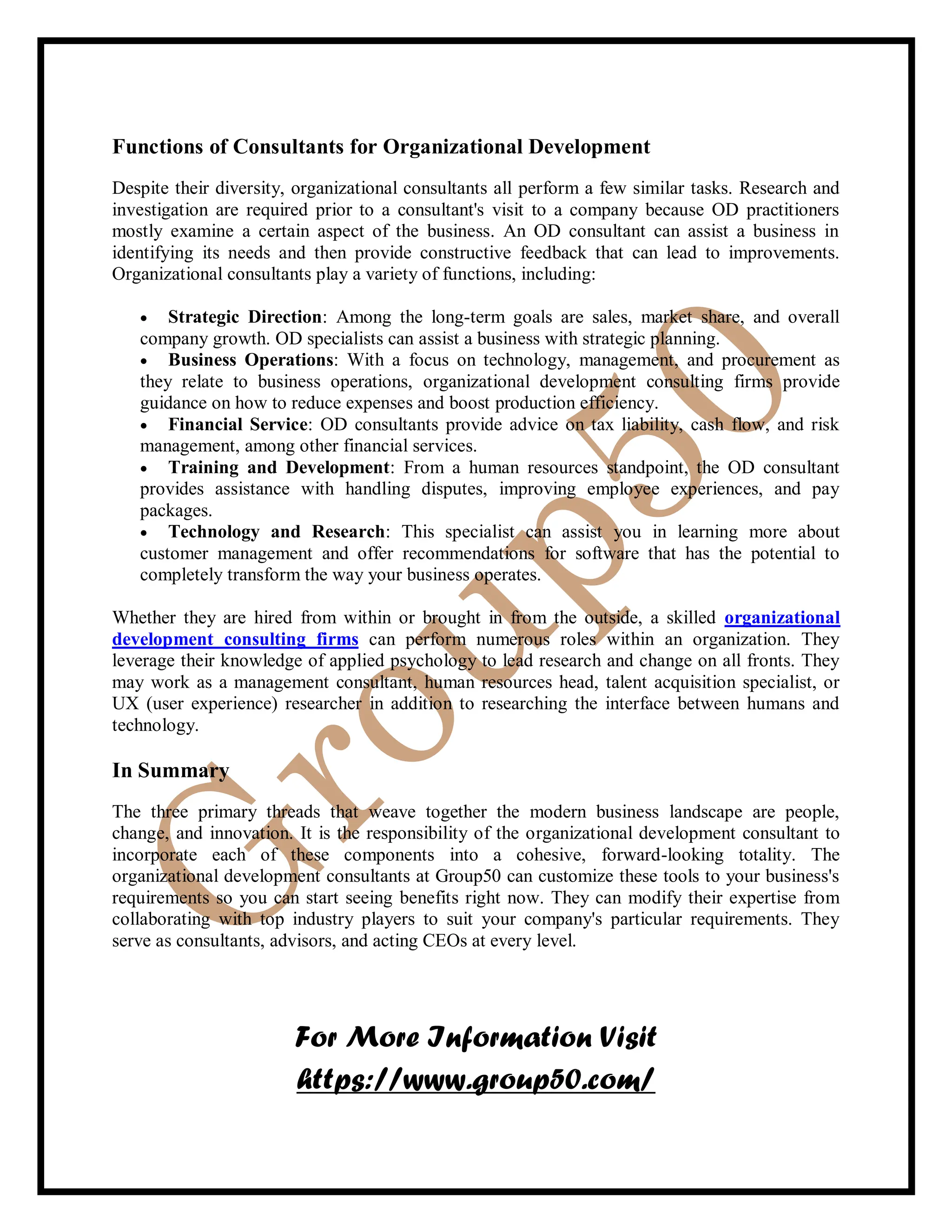 Organizational Development Consulting Firms | PDF