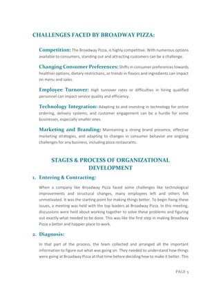 Organizational Development Intervention at Broadway Pizza final report ...