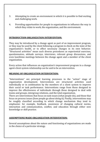Organizational development interventions | DOCX