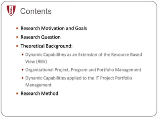 Dynamic Capabilities for IT Project Portfolio Management | PPT