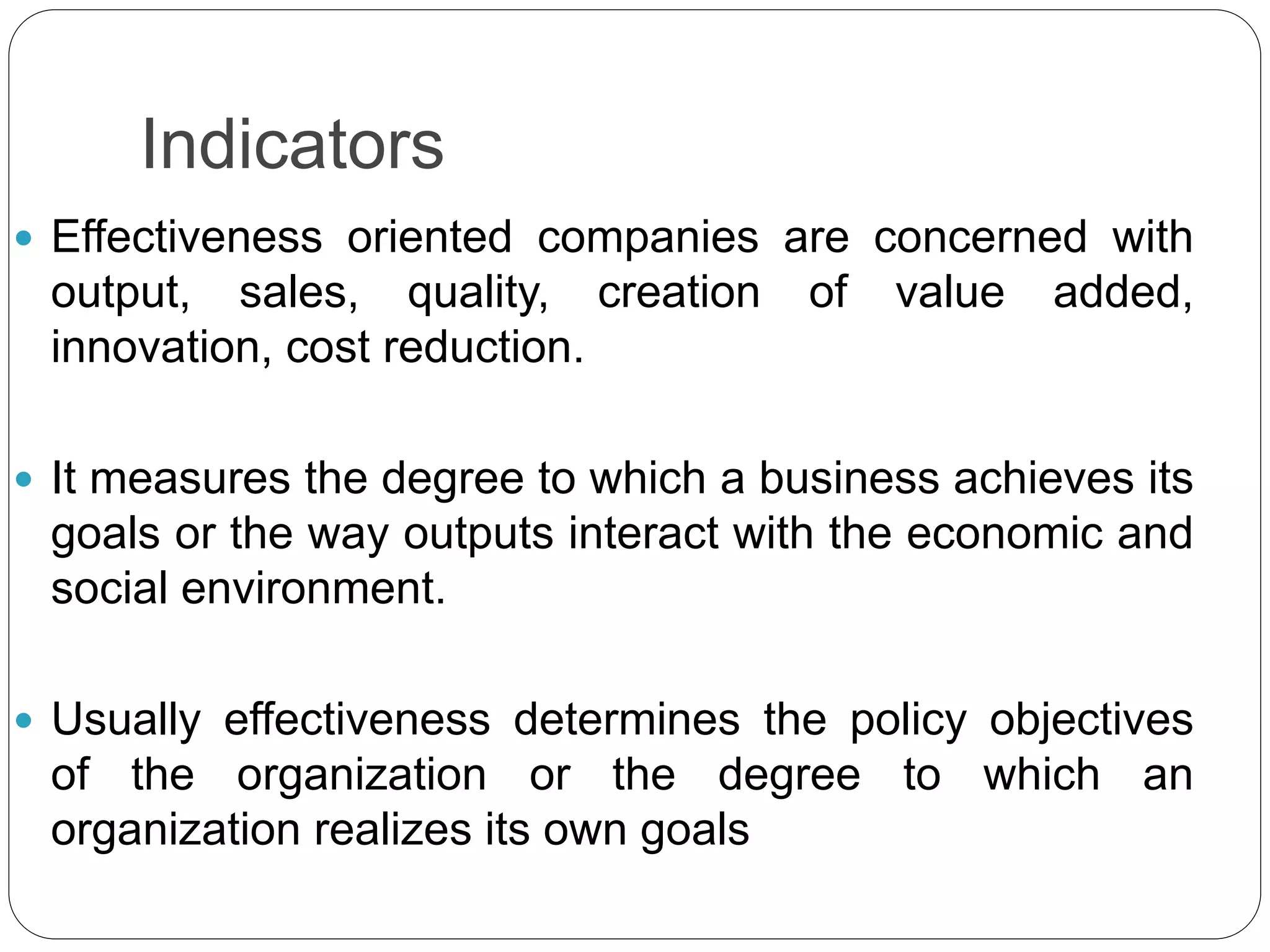 Organizational effectiveness vs efficiency | PPTX