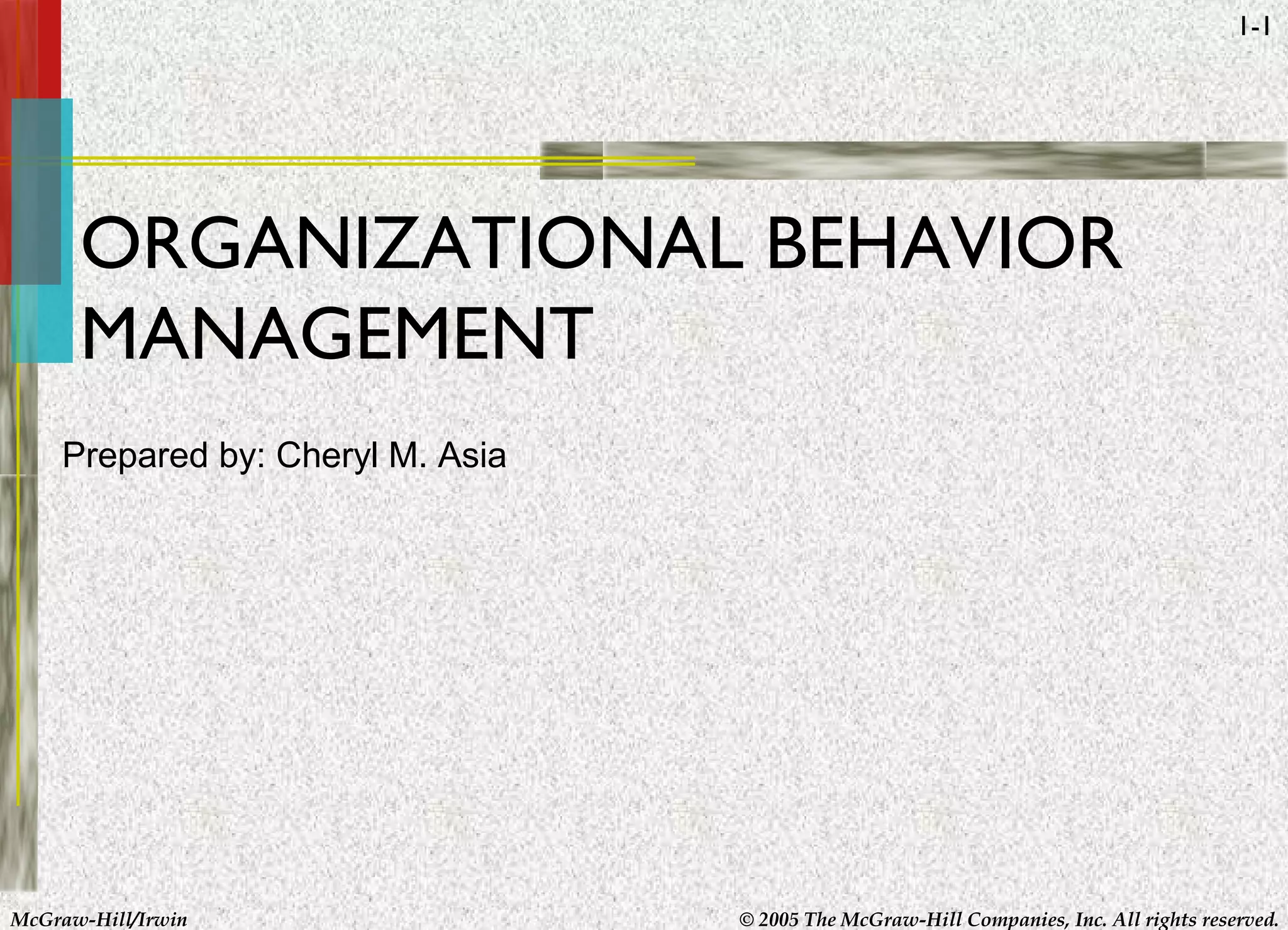 Organizational Behavior Management (introduction) | PPT