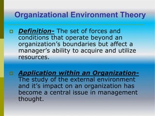 Organizational environment theory | PPTX