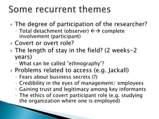 Organizational ethnography mefe 2013 v2 | PPT