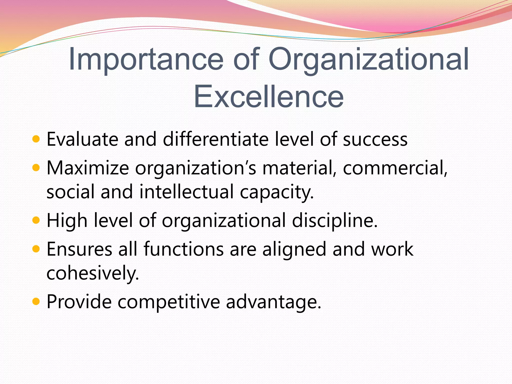 Organizational excellence | PPTX