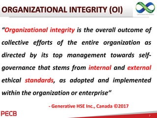 Organizational integrity & its relationship with management systems and ...