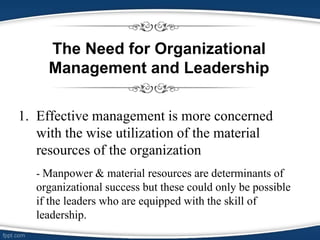 Organizational leadership and management | PPTX
