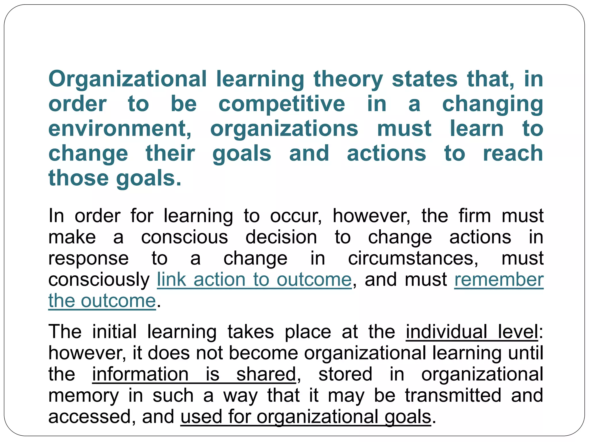 Organizational learning theory | PPTX