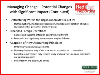 Red Flag Reporting - Organizational Level Controls | PPTX