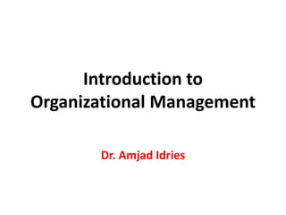 Organizational management | PPTX