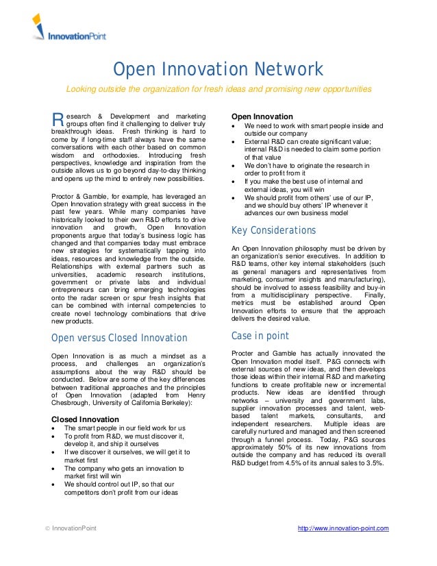 Organizational models for innovation