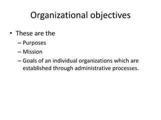 Organizational objectives and individual objectives | PPTX