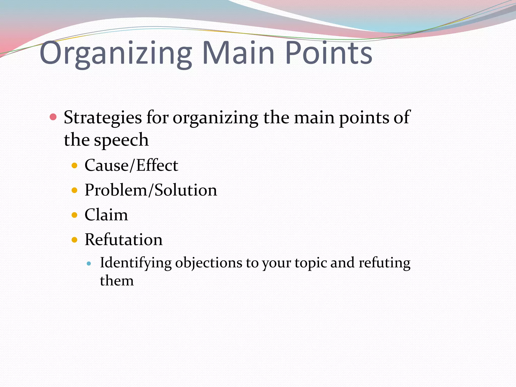Organizational patterns for speeches | PPTX