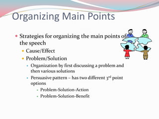 Organizational patterns for speeches | PPT