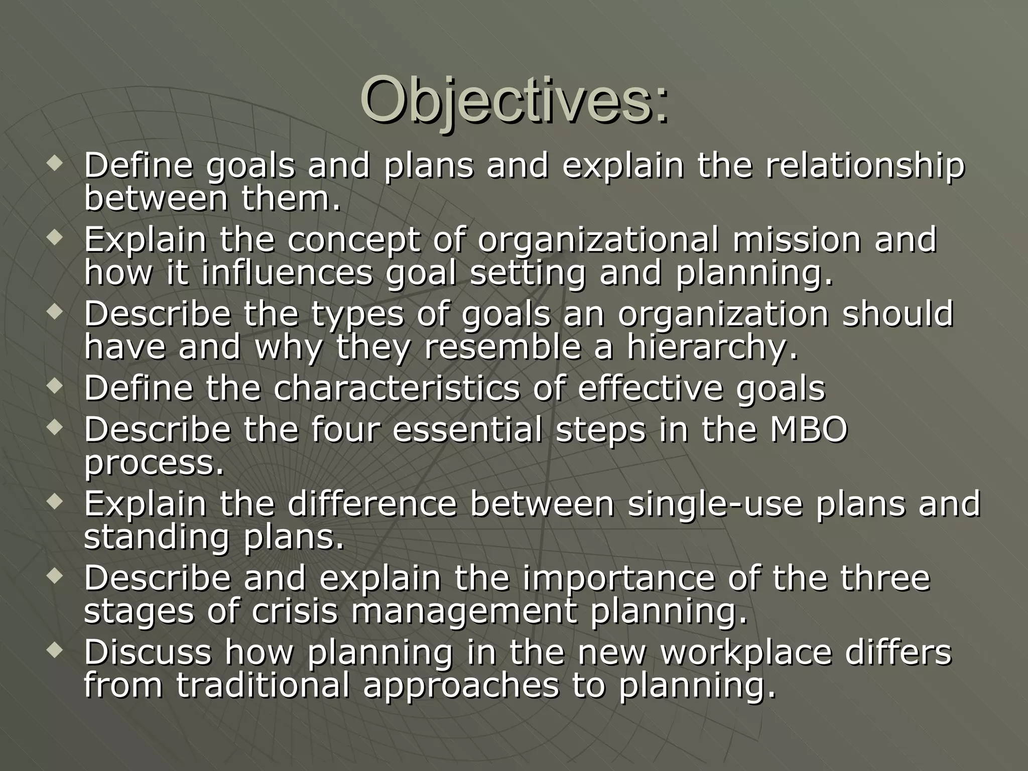 Organizational Planning & Goal Setting | PPT