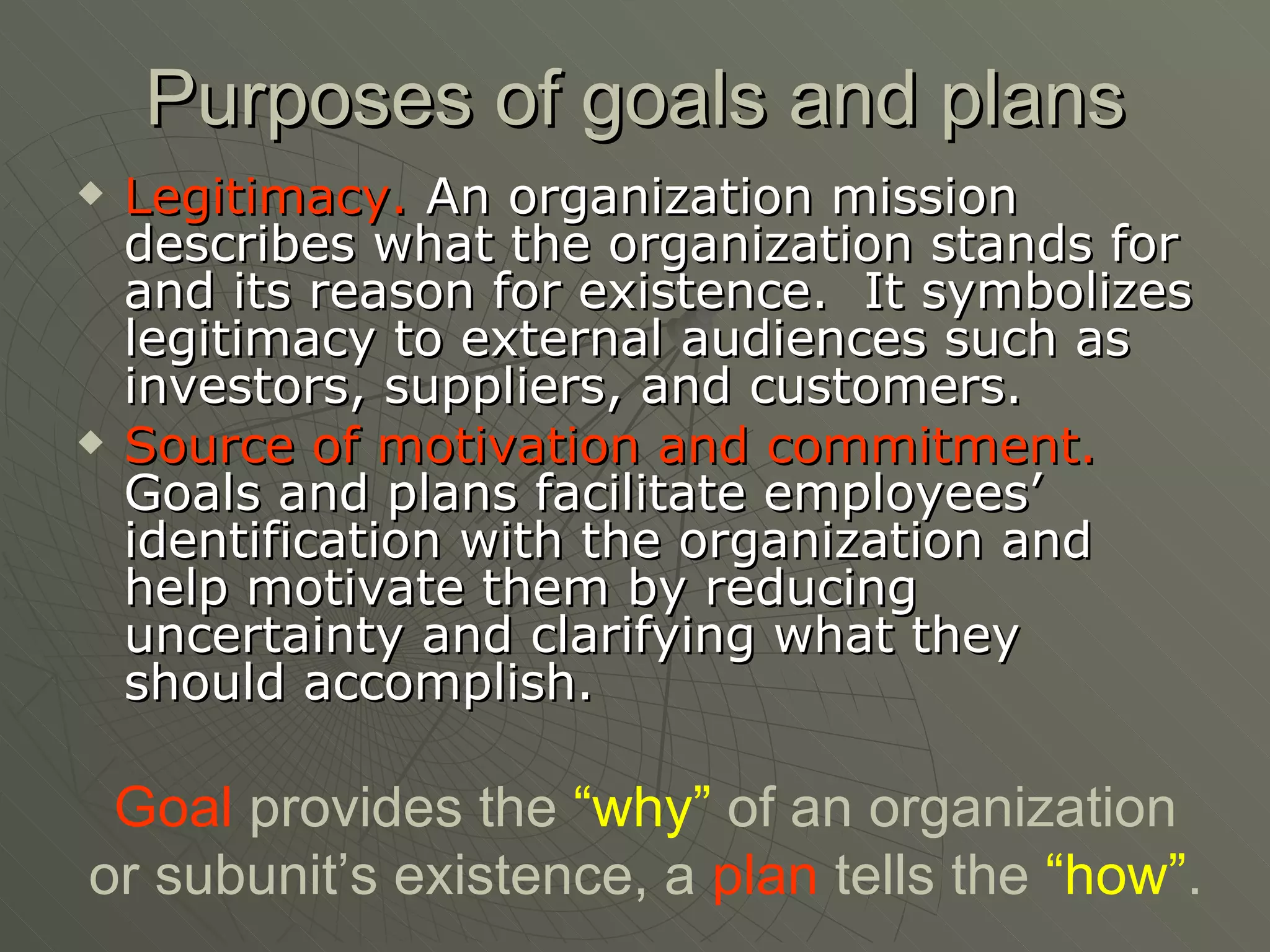 Organizational Planning & Goal Setting | PPT