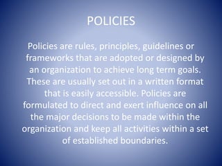 Organizational policies and procedures | PPTX