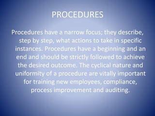 Organizational policies and procedures | PPTX