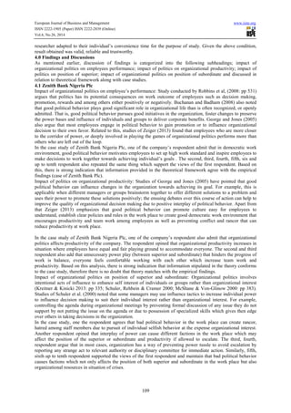 Organizational politics and employees’ performance in private | PDF