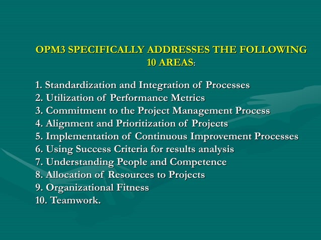 Organizational Project Management Maturity Model (opm3.03) - PowerPoint ...