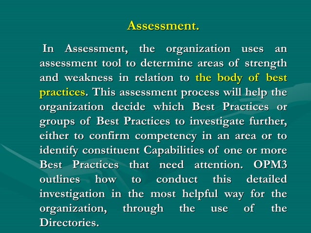 Organizational Project Management Maturity Model (opm3.03) - PowerPoint ...