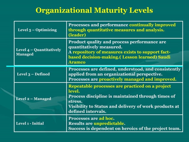 Organizational Project Management Maturity Model (opm3.03) - PowerPoint ...