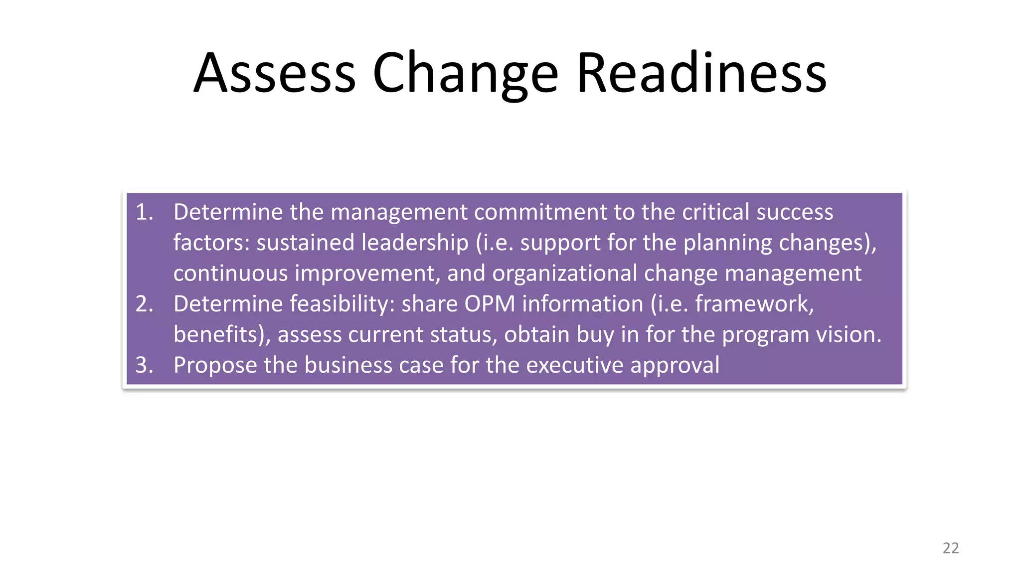 Organizational project maturity model (opm3) | PDF