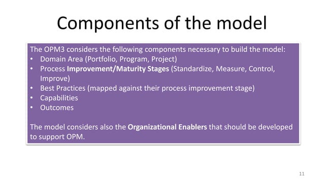 Organizational project maturity model (opm3) | PDF