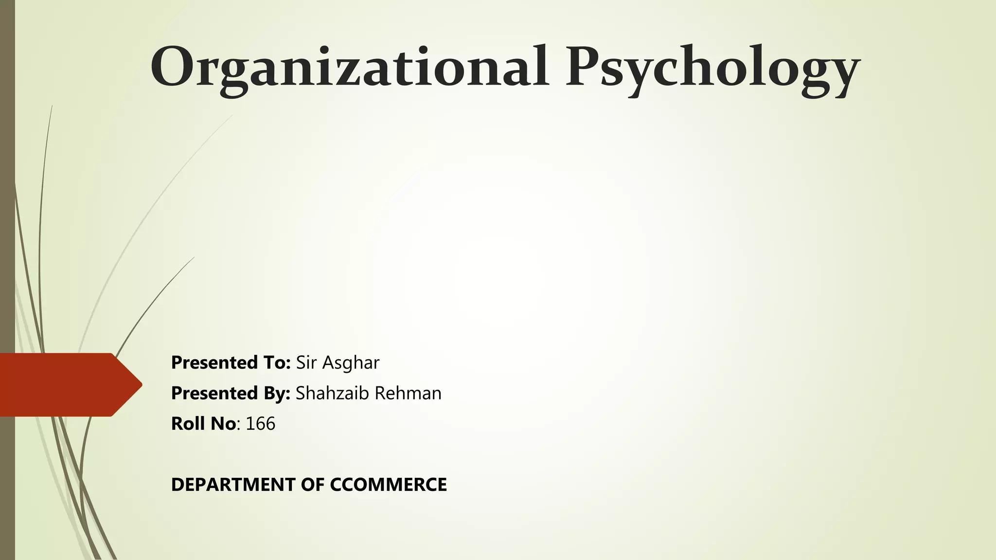 Organizational Psychology | PPTX