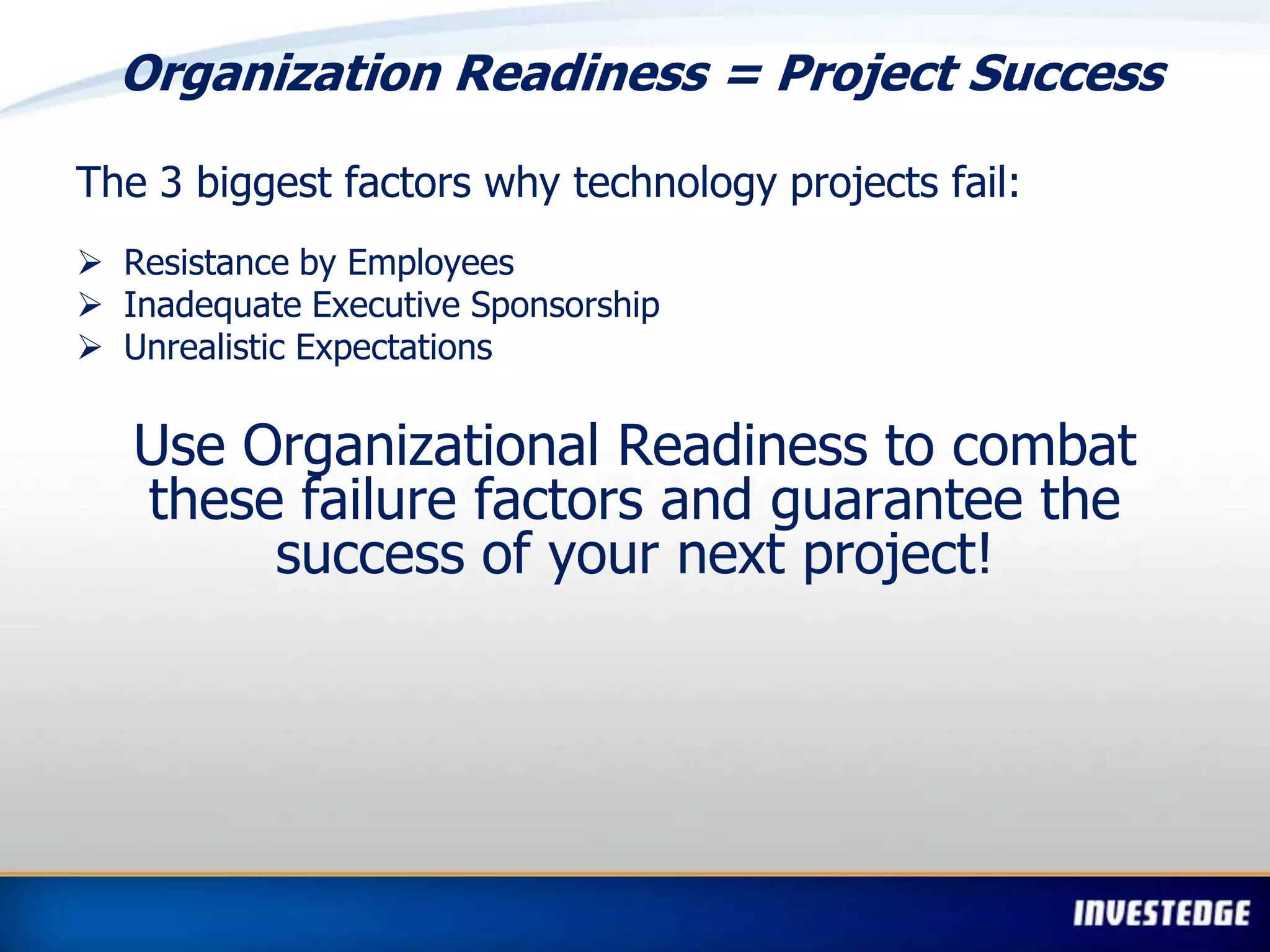 Organizational Readiness - Project Success Planning | PPTX