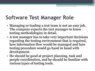 Organizational responsibilities and test automation | PPT