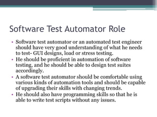 Organizational responsibilities and test automation | PPT