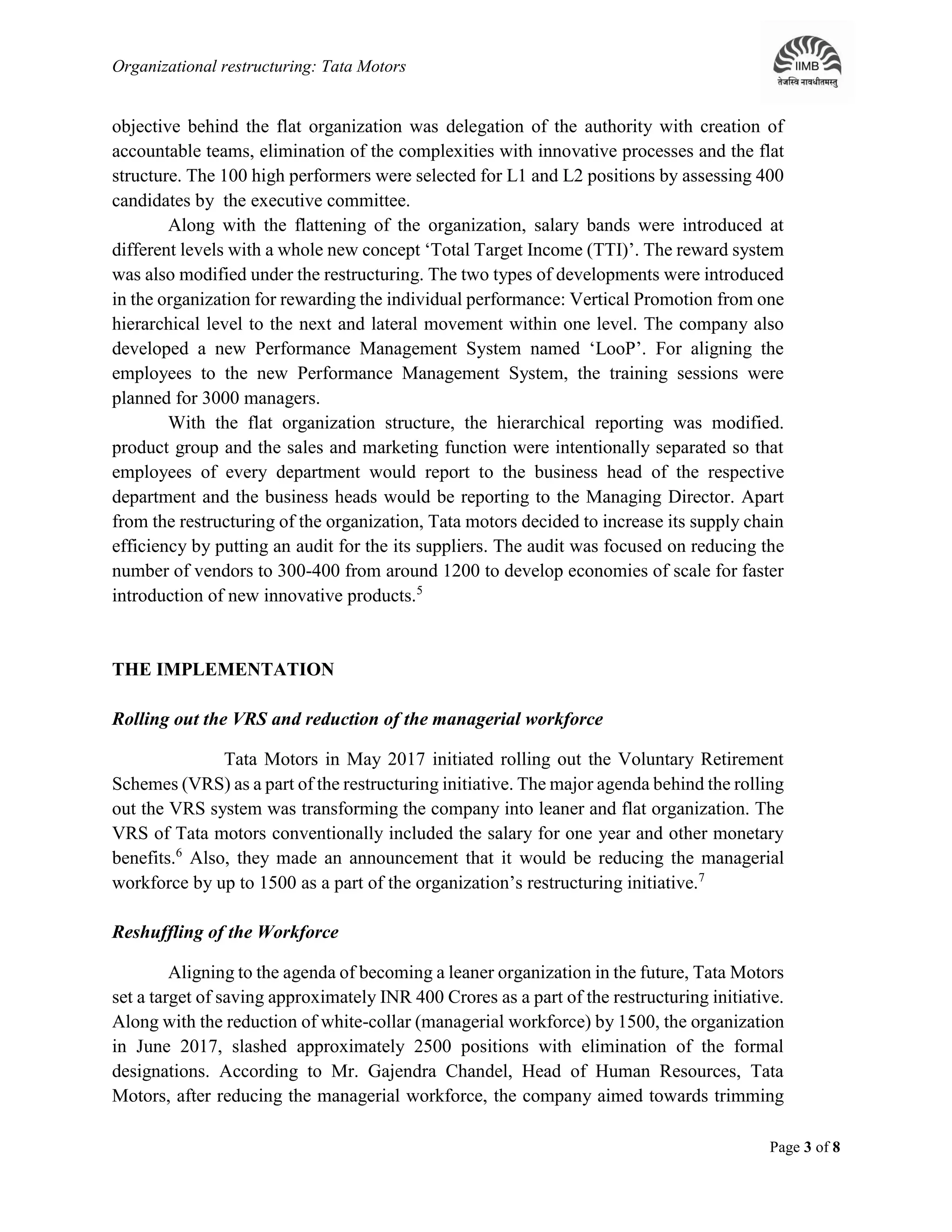 Organizational restructuring of Tata Motors | PDF