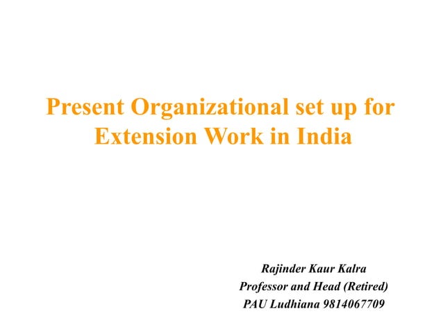 Organizational set up | PPTX | Agriculture | Industries