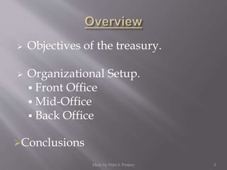 Organizational setup of a bank treasury | PPTX