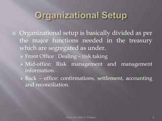 Organizational setup of a bank treasury | PPTX